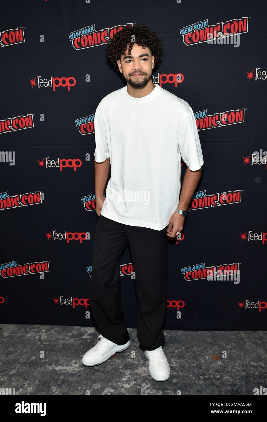 Amir Wilson attends New York Comic Con "His Dark Materials" photo call at the Jacob K. Javits ...