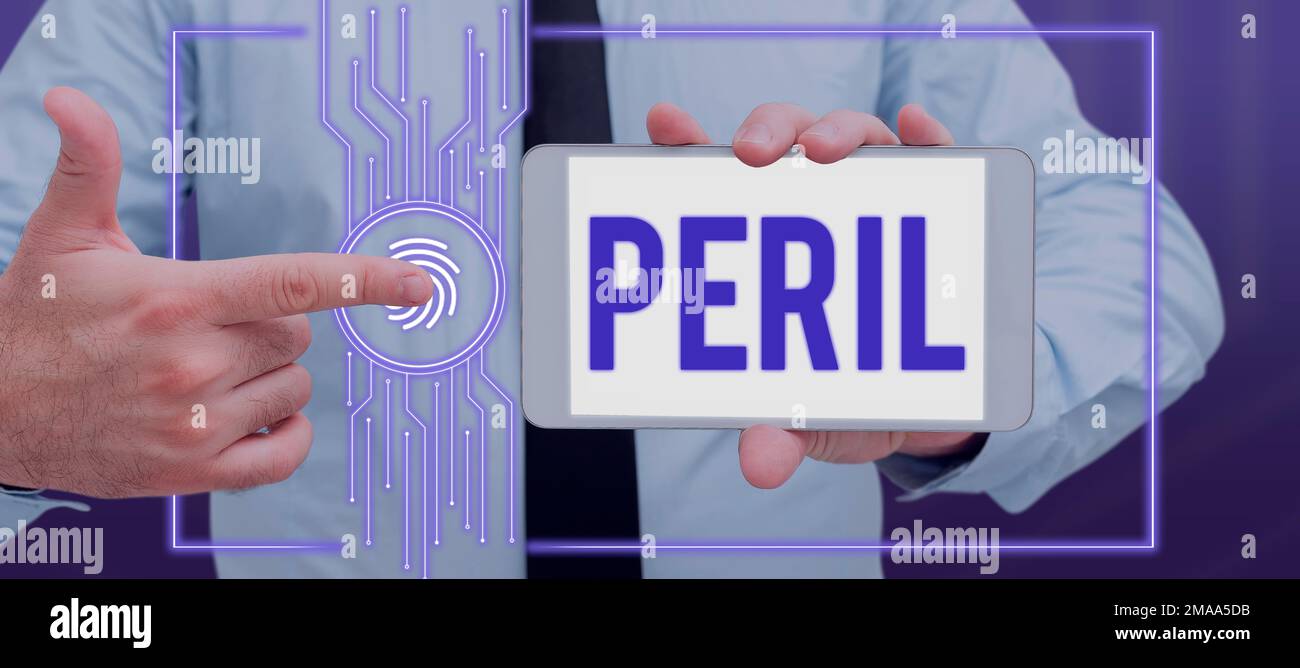 Conceptual caption Peril. Business approach indicates something ...