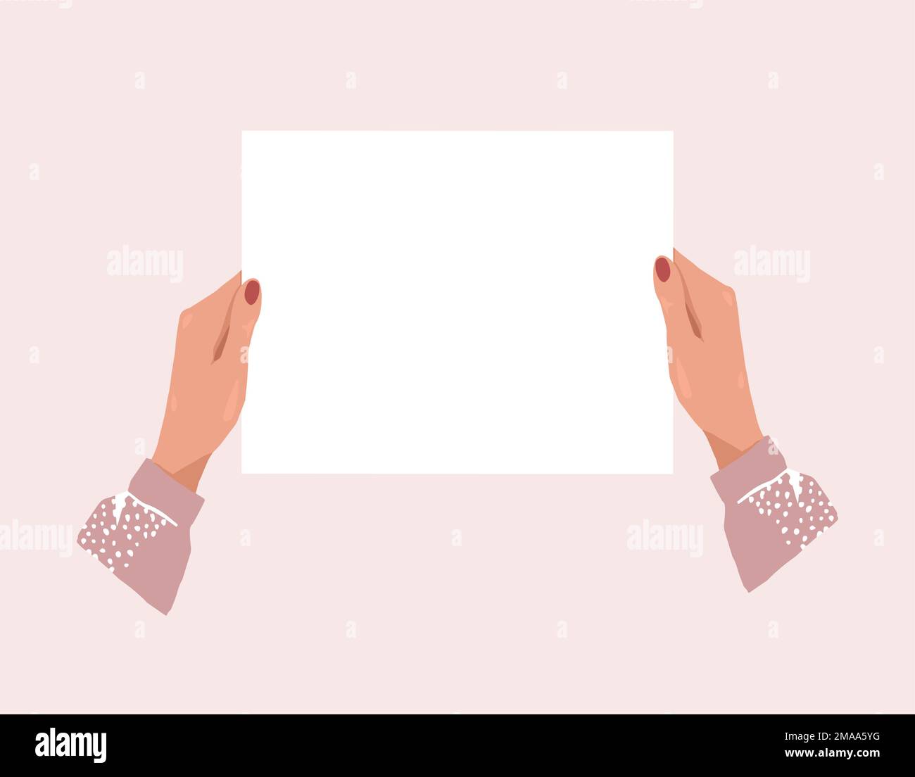 Woman showing blank business Stock Vector Images - Alamy