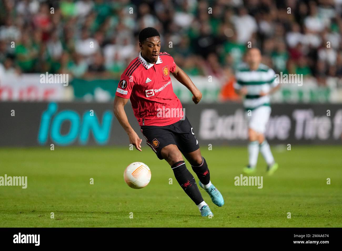 Manchester United's Anthony Martial runs with the ball during the ...