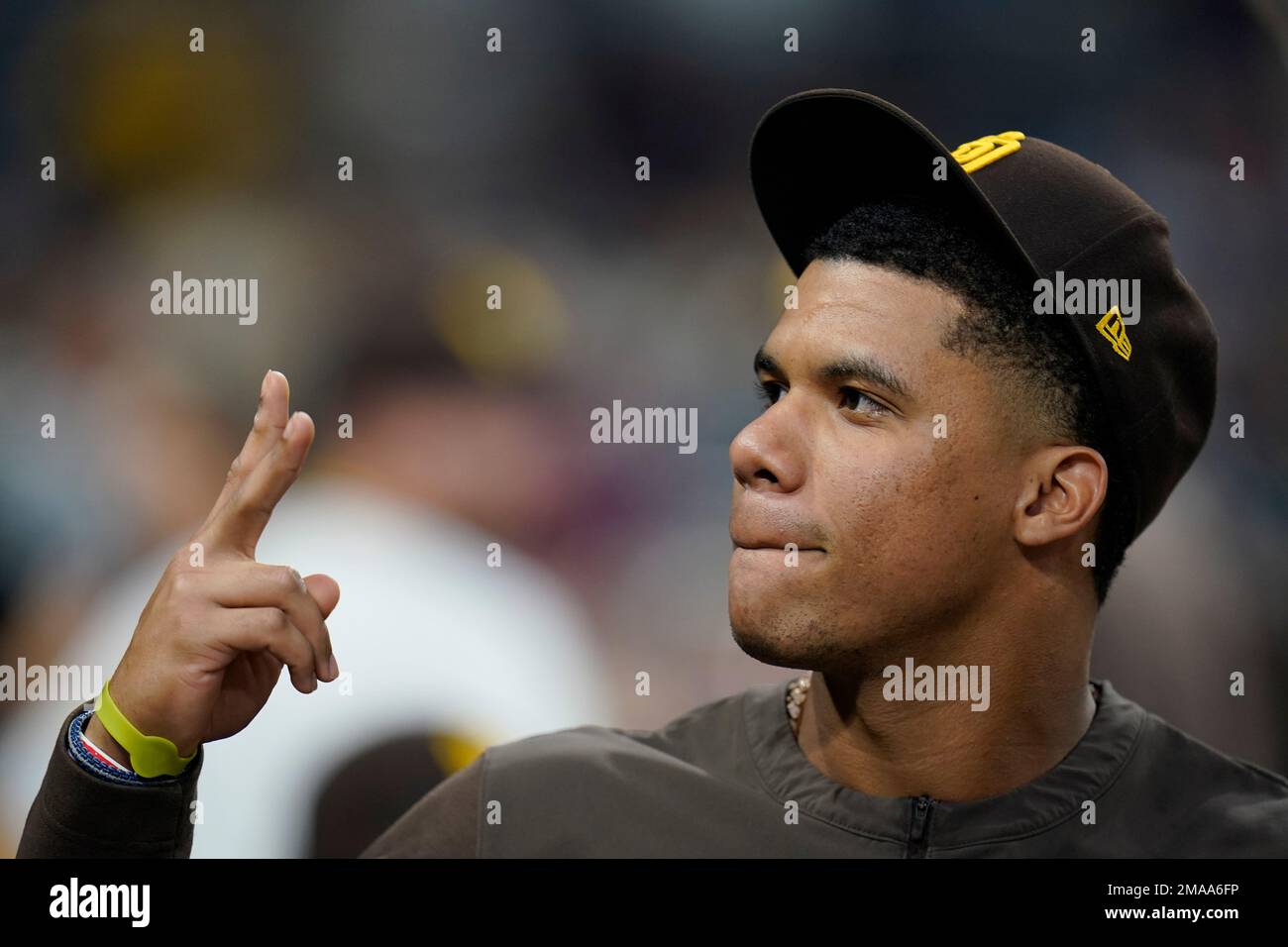San Diego Padres right fielder Juan Soto before a baseball game against ...