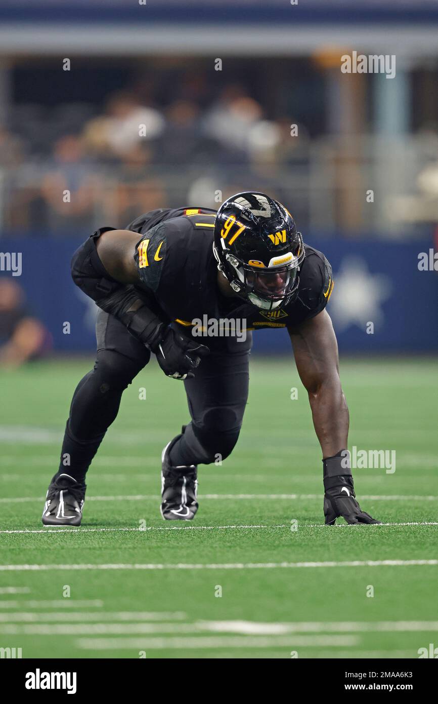 Washington Commanders defensive end Efe Obada (97) in action during an ...