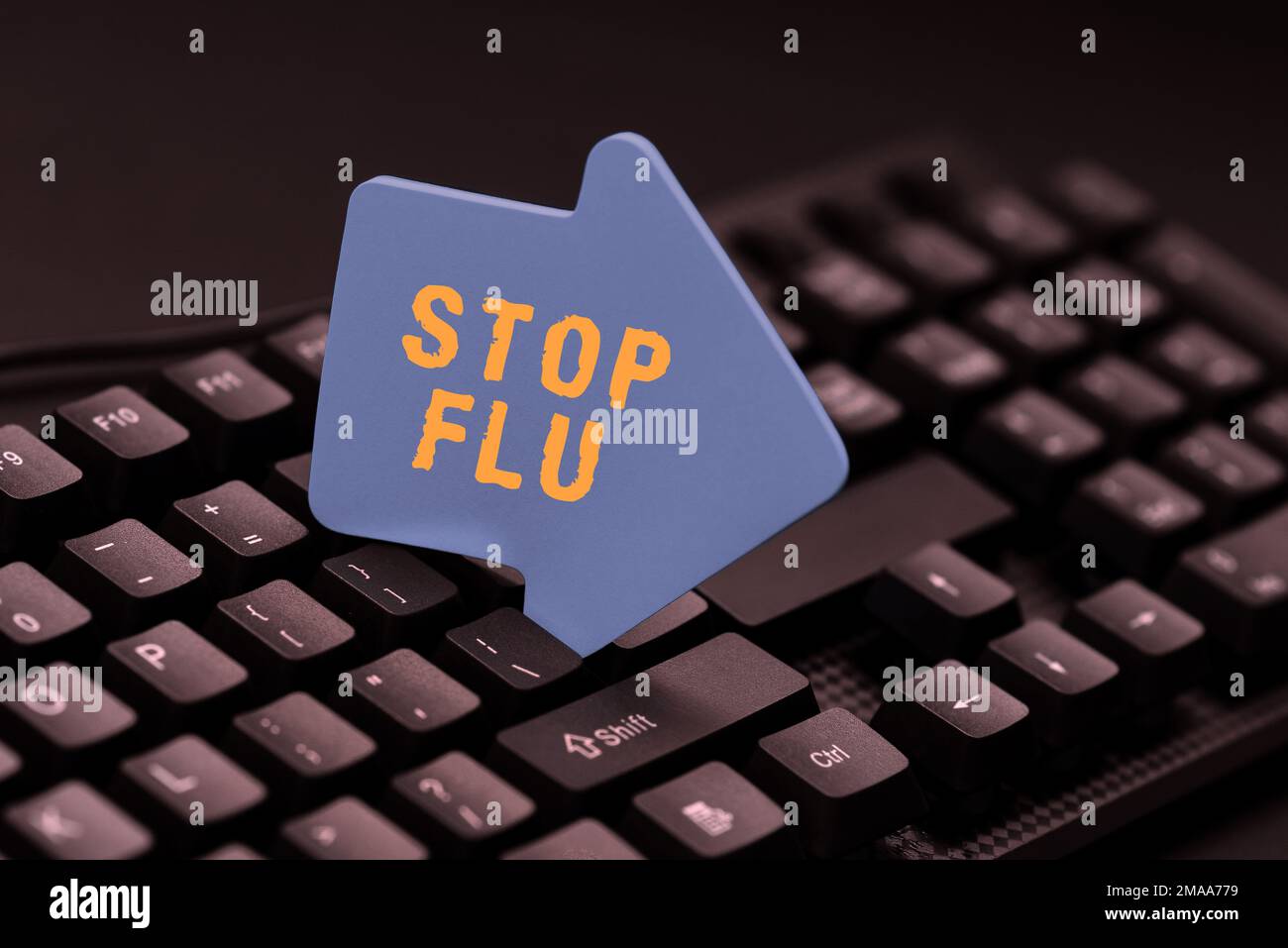Hand writing sign Stop Flu. Business showcase Treat the contagious ...
