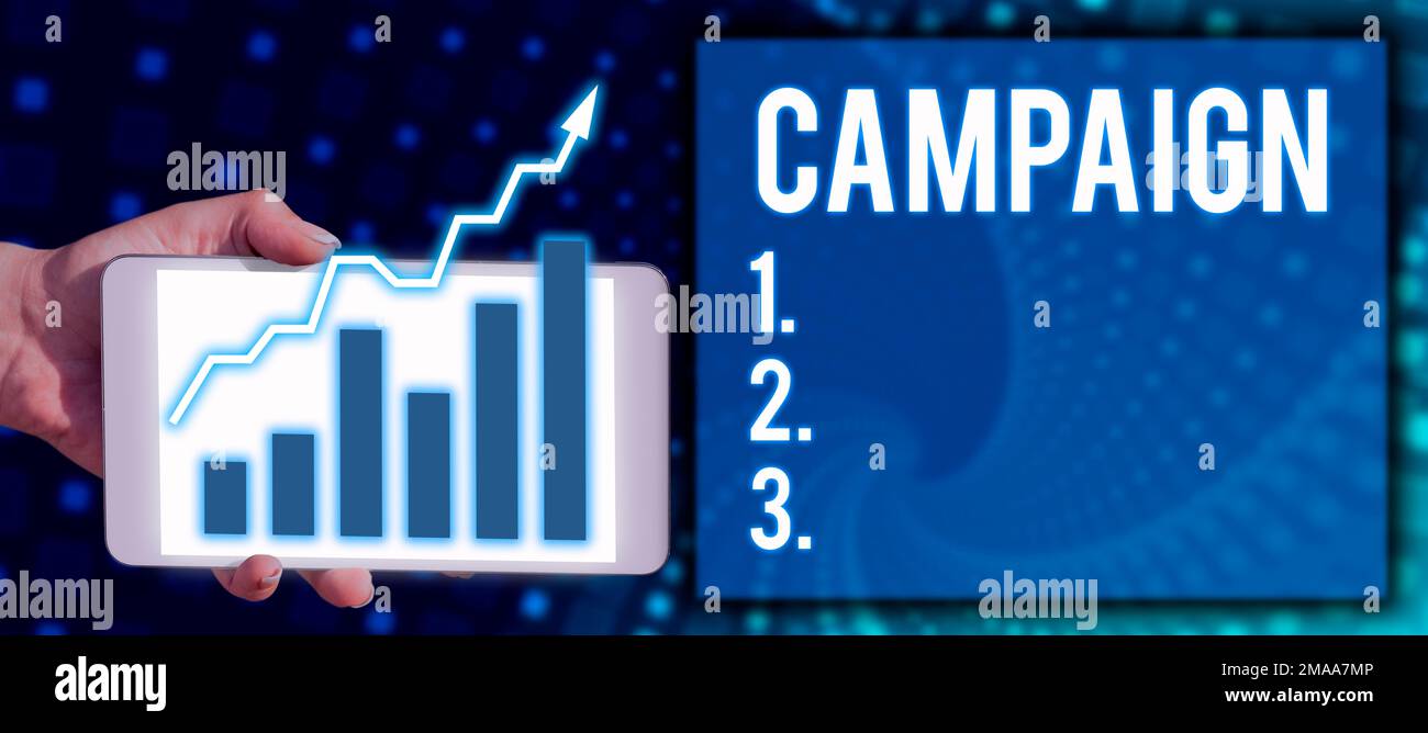 Text showing inspiration Campaign. Business idea organized course of ...
