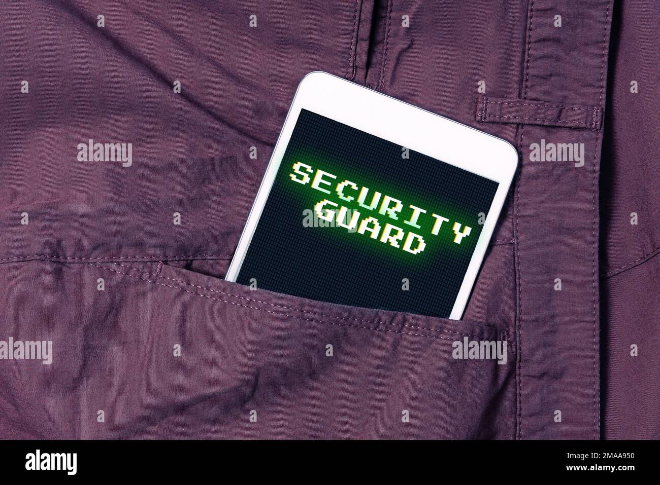 Conceptual display Security Guard. Concept meaning tools used to manage ...