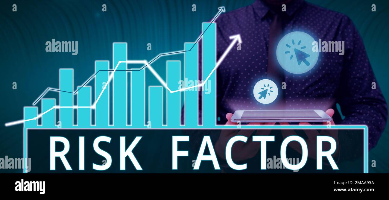 Writing displaying text Risk Factor. Word for Something that rises the ...