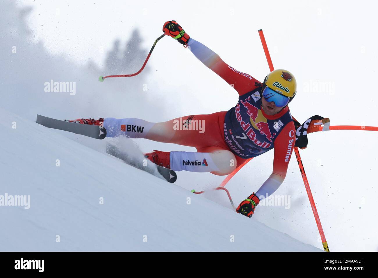 Switzerland's Niels Hintermann speeds down the course during an alpine ...