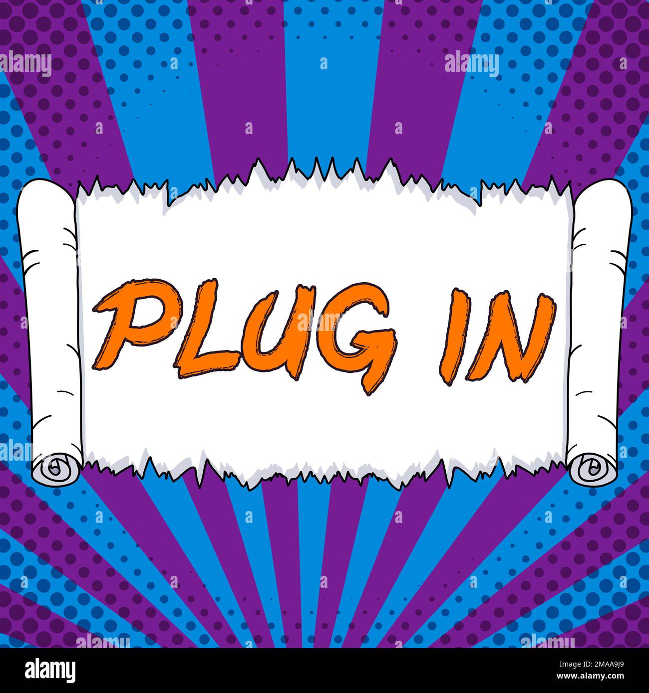 Sign displaying Plug In. Word for putting device into electricity to ...