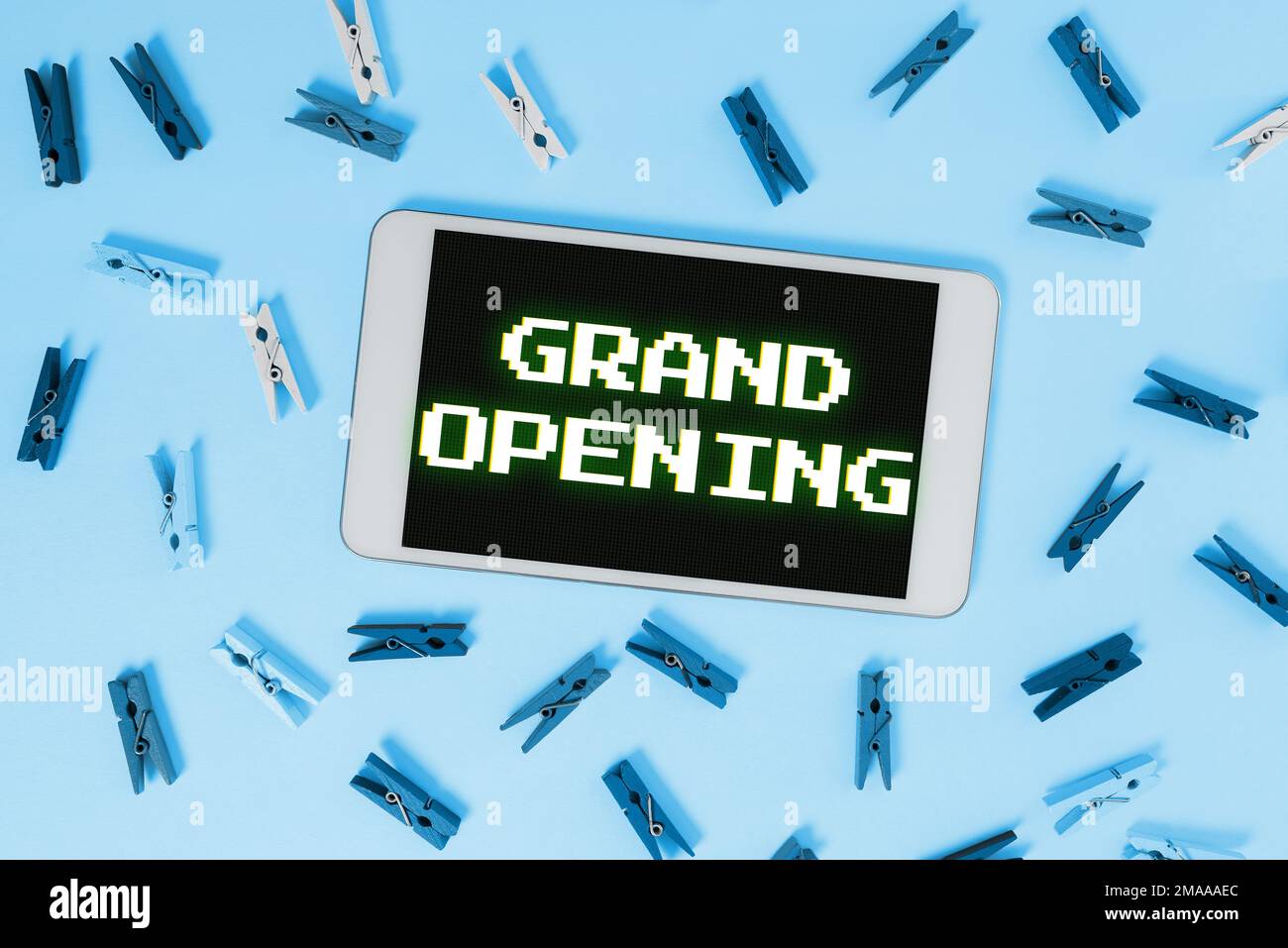 Conceptual caption Grand Opening. Business showcase Ribbon Cutting New ...