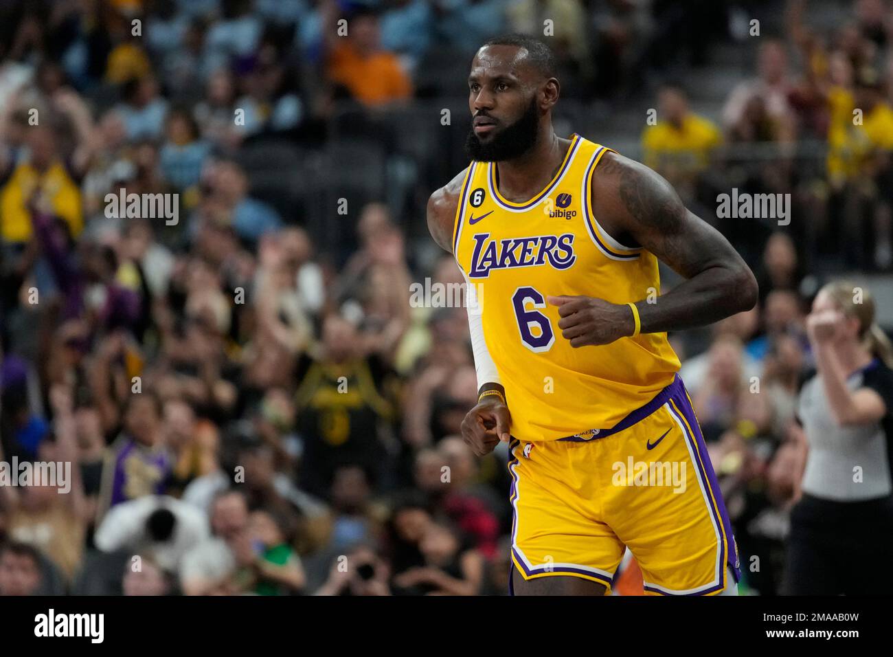 Los Angeles Lakers forward LeBron James (6) plays against the Phoenix ...