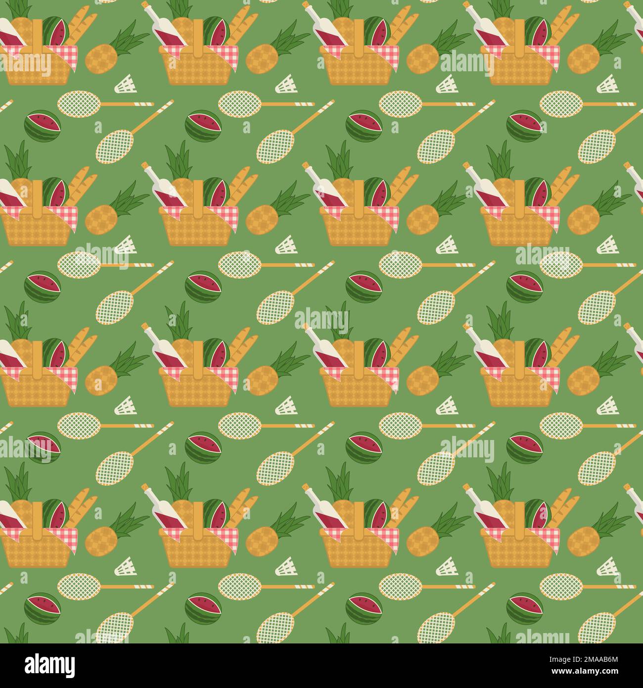 Summer basket picnic wine Stock Vector Images - Alamy