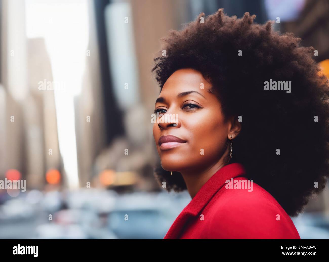 Candid lifestyle photo of a proud strong African American woman jogging ...