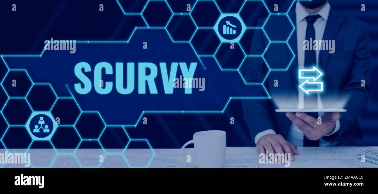 Conceptual caption Scurvy. Business approach disease caused by a lack ...