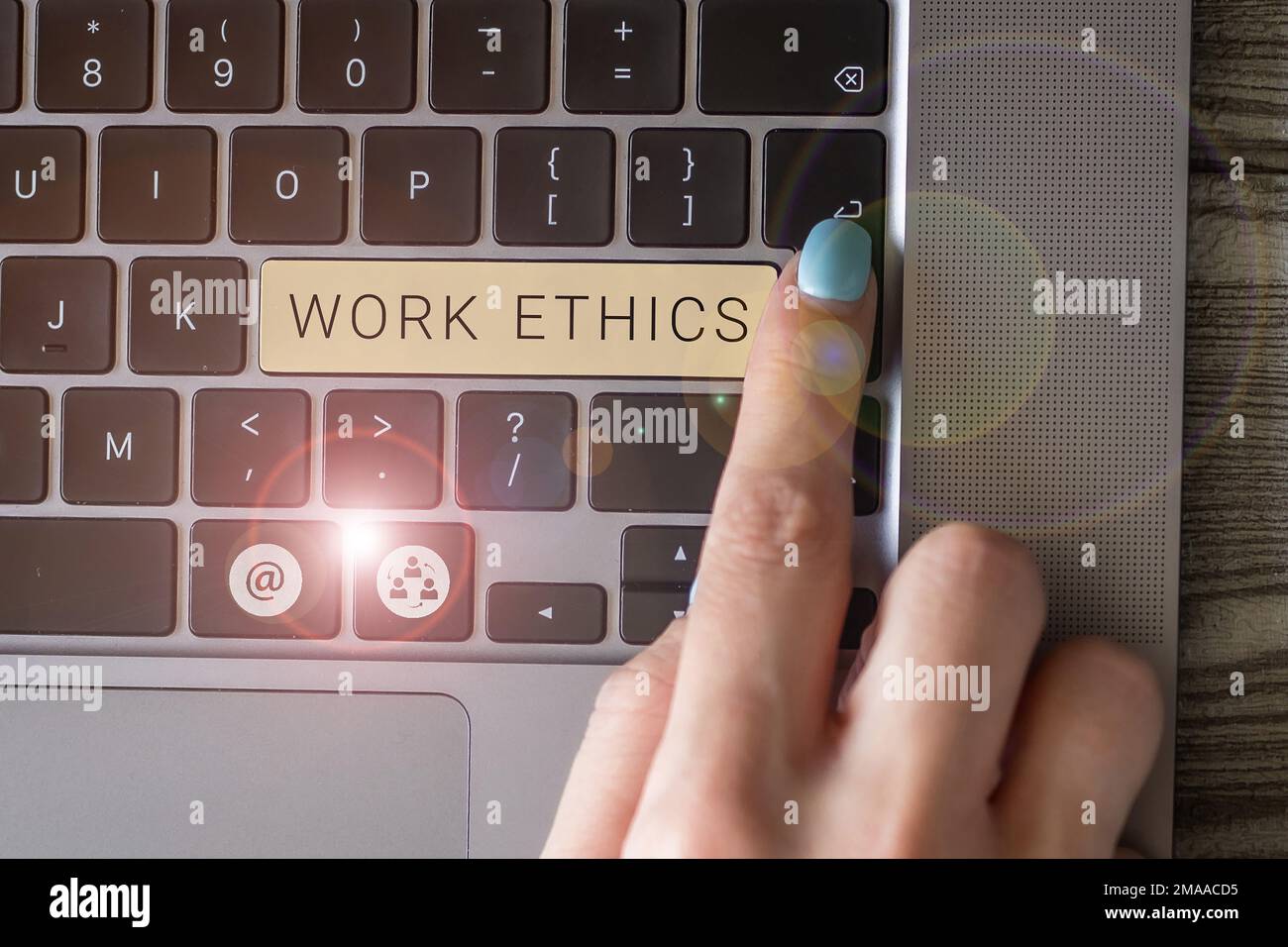 Hand writing sign Work Ethics. Business approach A set of values ...