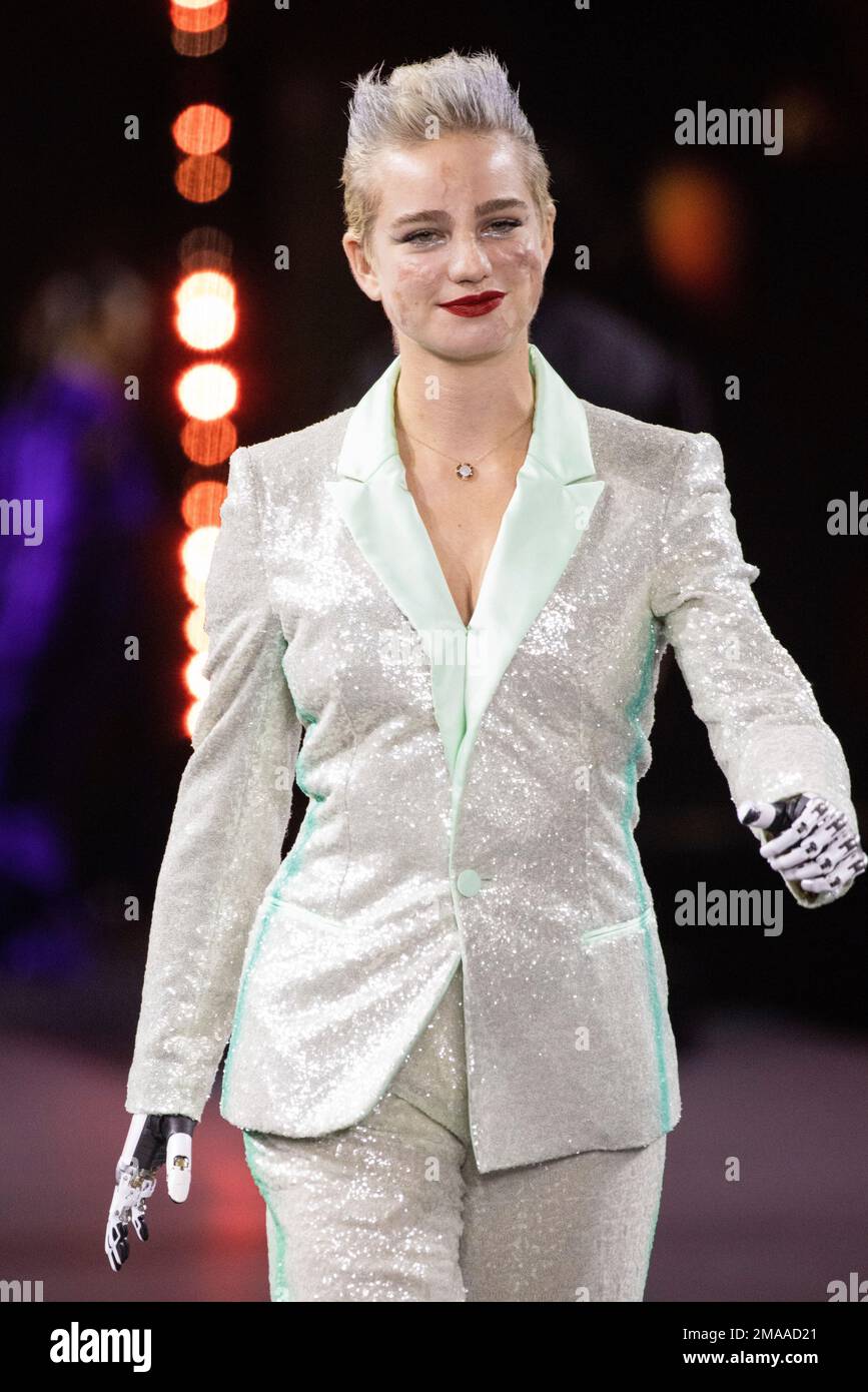 Bebe Vio Grandis wears a creation for the L'Oreal ready-to-wear Spring ...