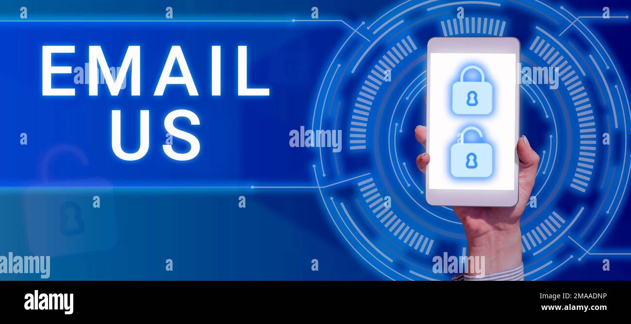 Sign displaying Email Us. Concept meaning Sending a commercial message ...