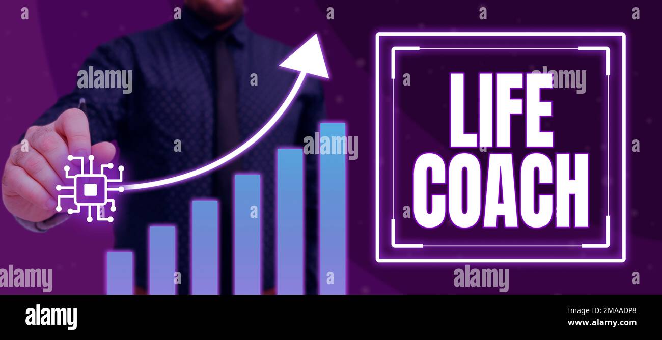 Conceptual caption Life Coach. Conceptual photo A person who advices ...