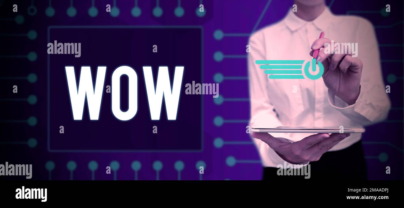 Writing displaying text Wow. Word Written on Expressing astonishment ...