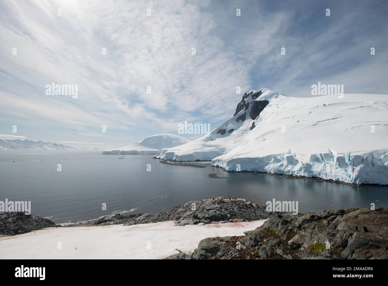 Palava Point, Antarctic peninsula on a bright and hot summers day Stock ...
