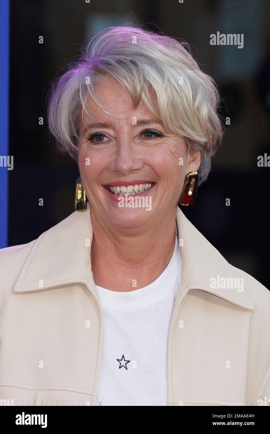 Emma Thompson poses for photographers upon arrival for the premiere of ...