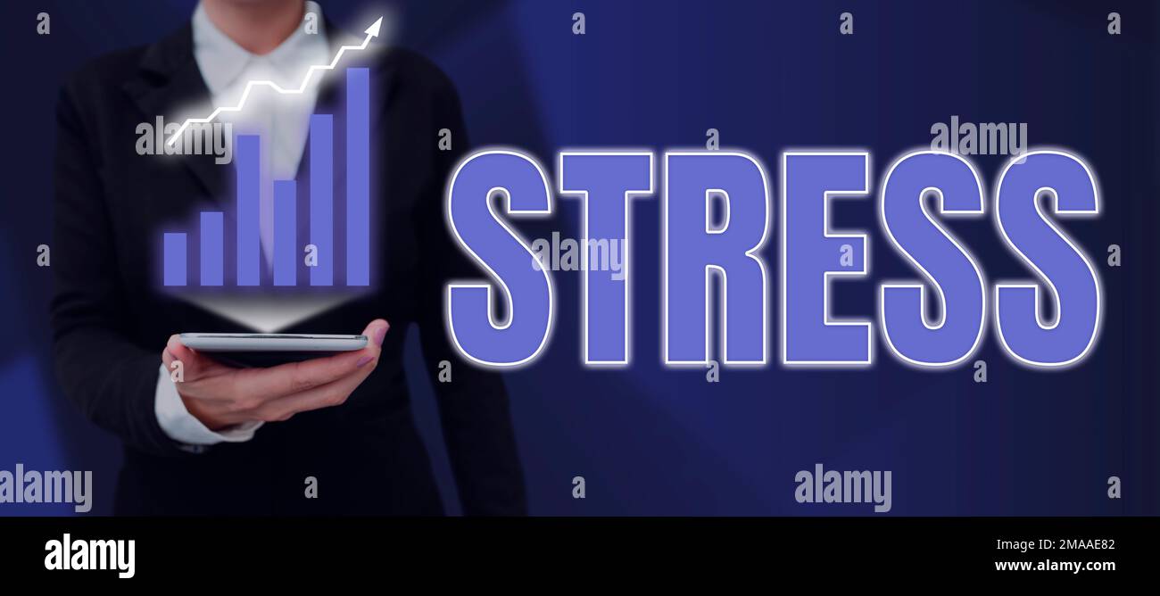 Conceptual caption Stress. Word Written on a physical chemical or ...