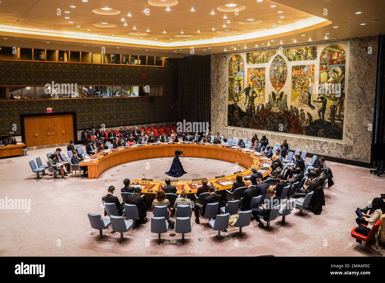 The United Nations Security Council meets to discuss a ballistic ...