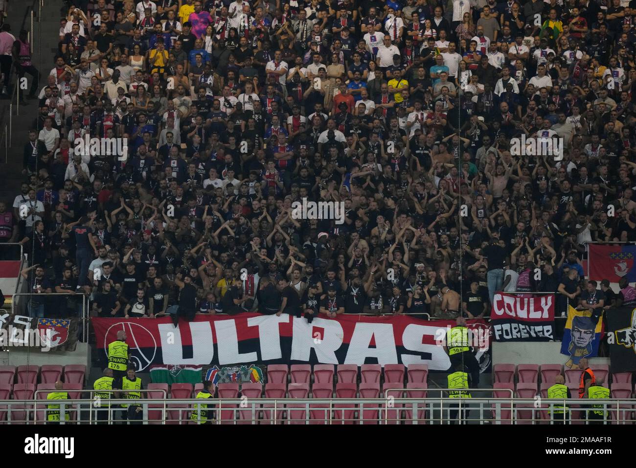 PSG's fans crowd the stands during the Champions League group H soccer ...