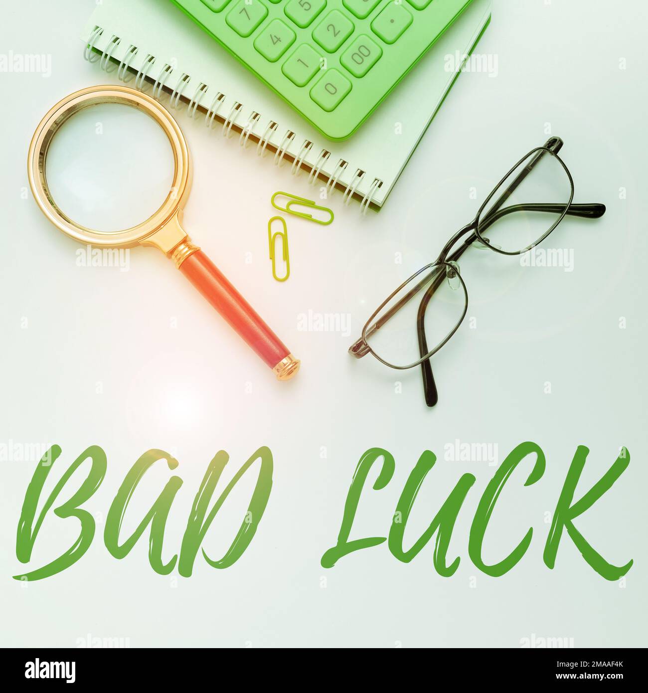 Text caption presenting Bad Luck. Internet Concept an unfortunate state ...