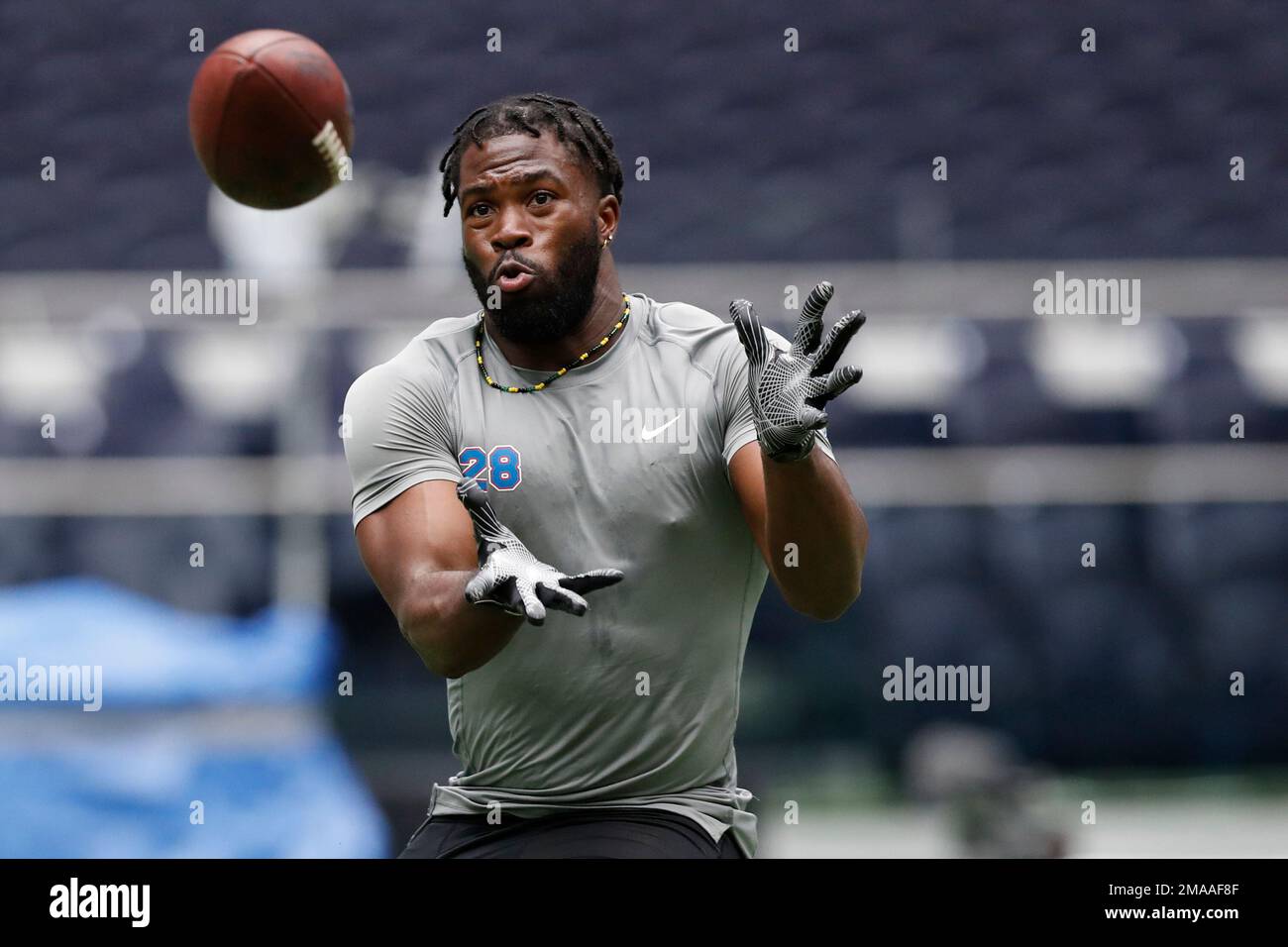 Linebacker Jai Jackson, of the United Kingdom, participates in a drill ...