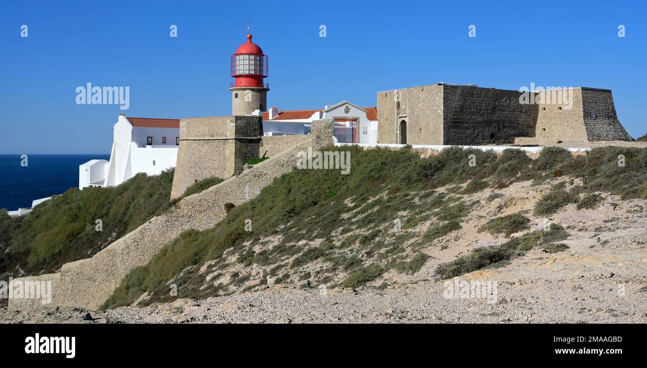 Cabo de Sao Vicente Lighthouse, Sagres, Vila do Bispo, Faro district ...