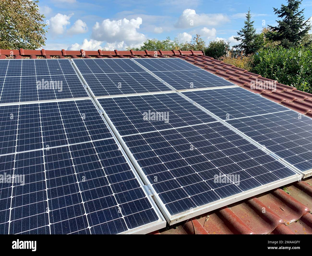 Photovoltaic Panel Solar panel installed on a roof Stock Photo - Alamy