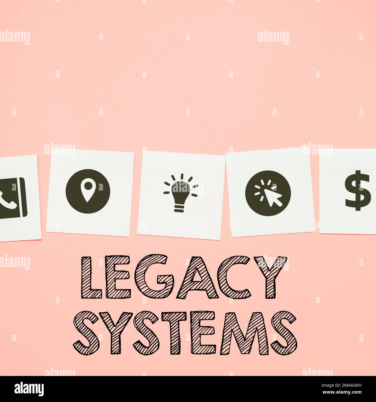 Conceptual display Legacy Systems. Word for old method technology ...