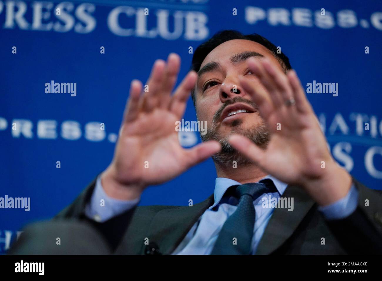 Rep. Joaquin Castro, D-Texas speaks at the the National Press Club in ...
