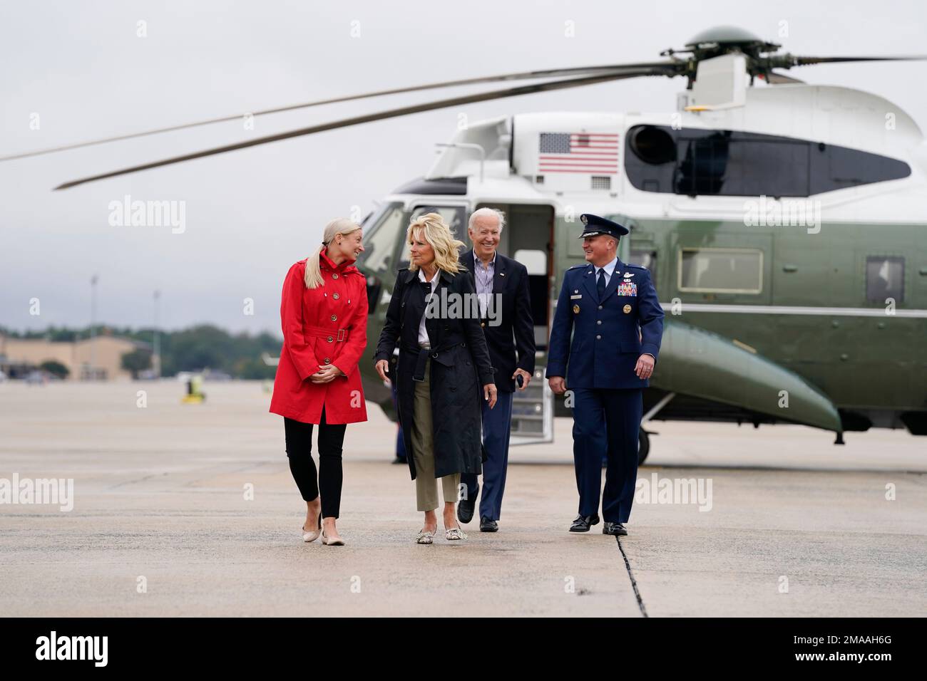 President Joe Biden and first lady Jill Biden are escorted by Col ...