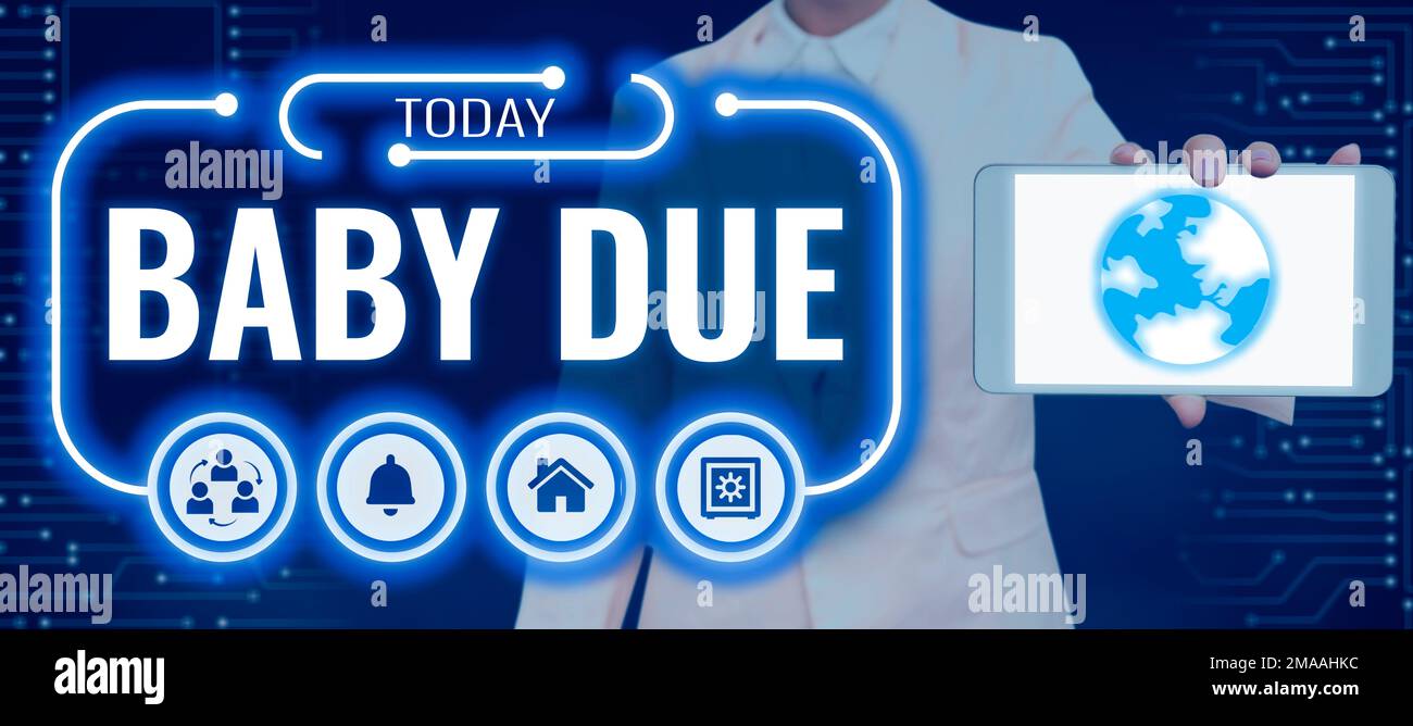 Conceptual caption Baby Due. Concept meaning about to born Under ...