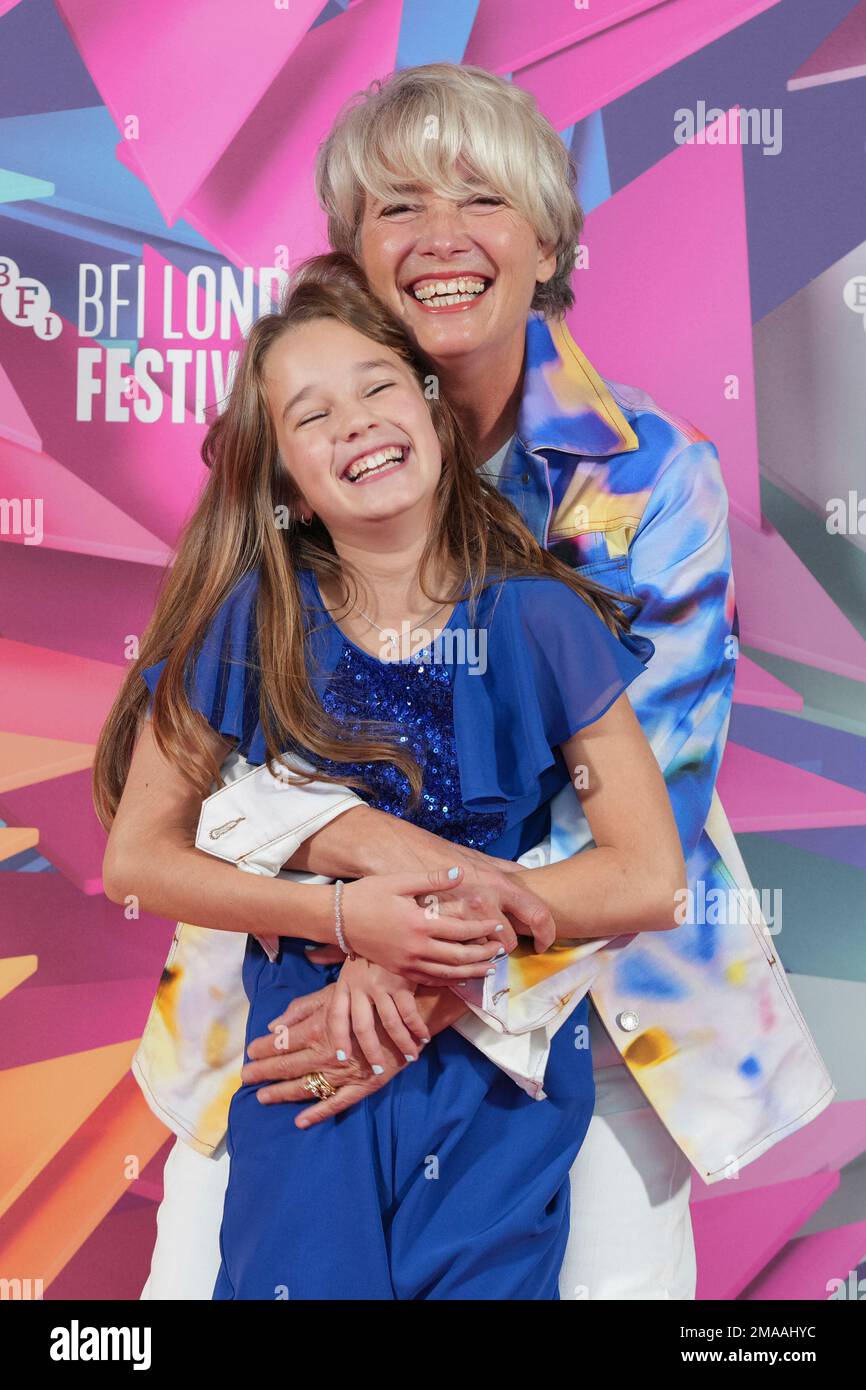 Alisha Weir, left, and Emma Thompson pose for photographers at the photo call for the film ...