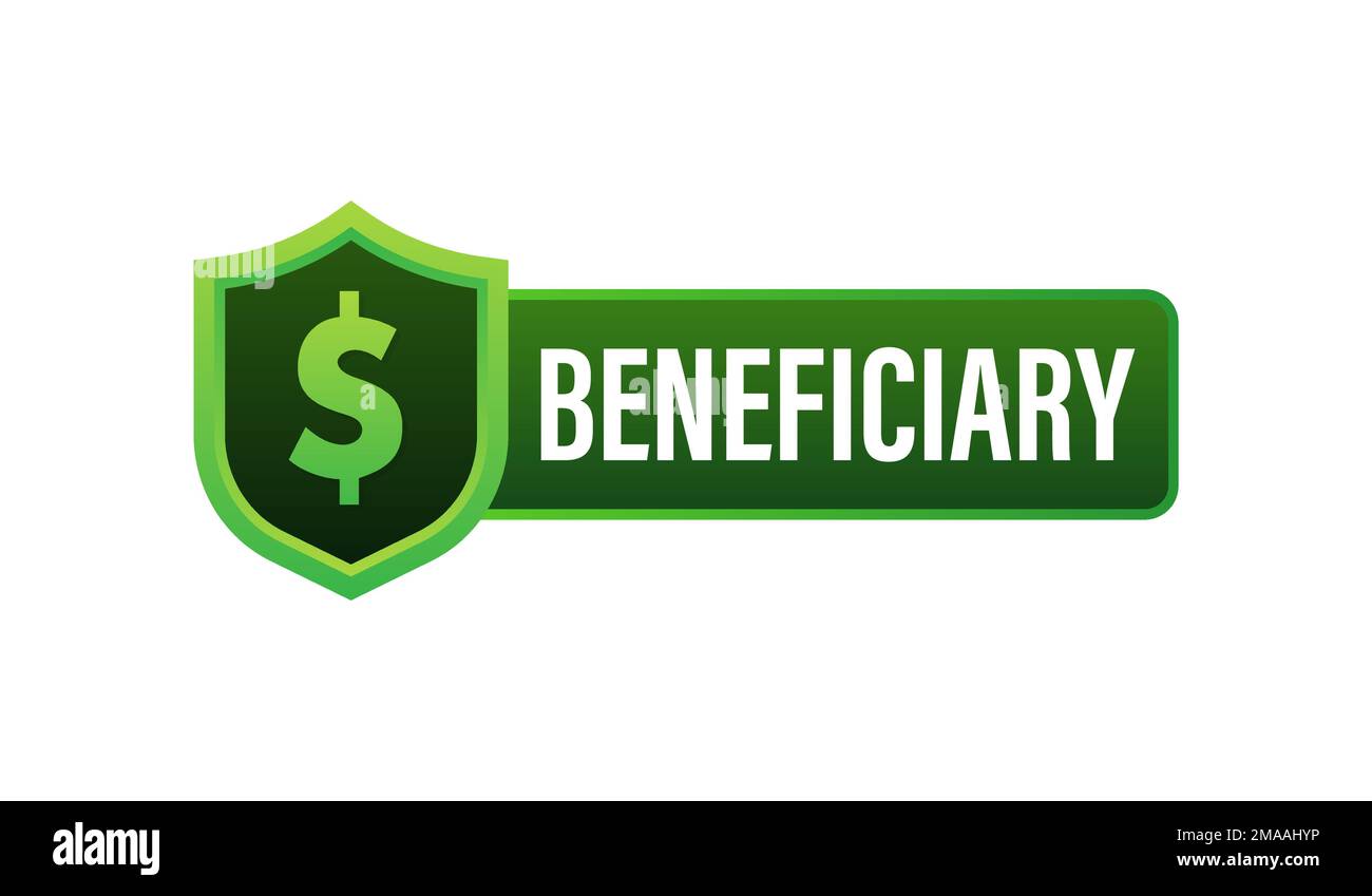 Beneficiary sign, Man and shield. Vector stock illustration Stock ...
