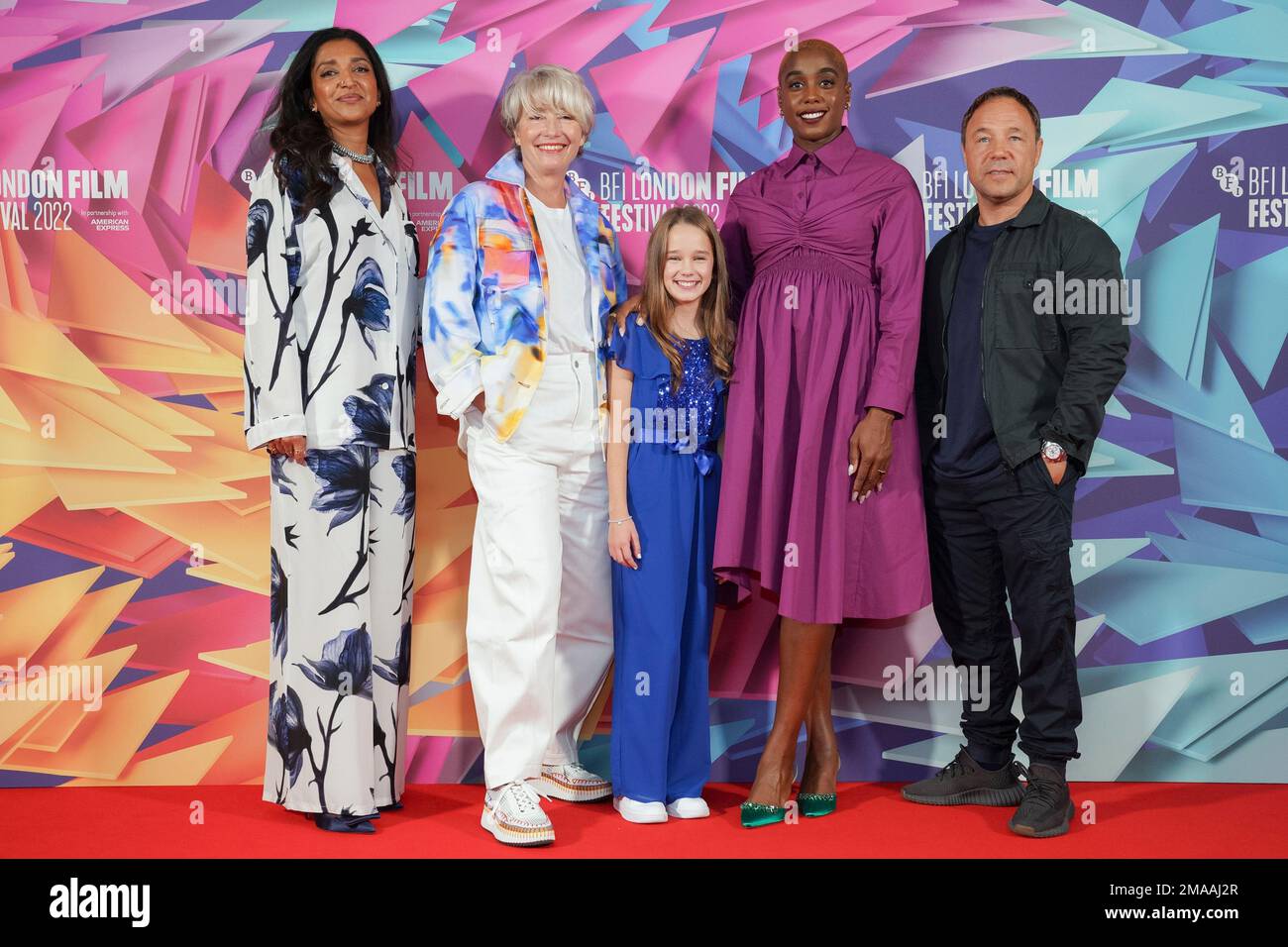 Sindhu Vee, from left, Emma Thompson, Alisha Weir, Lashana Lynch and ...