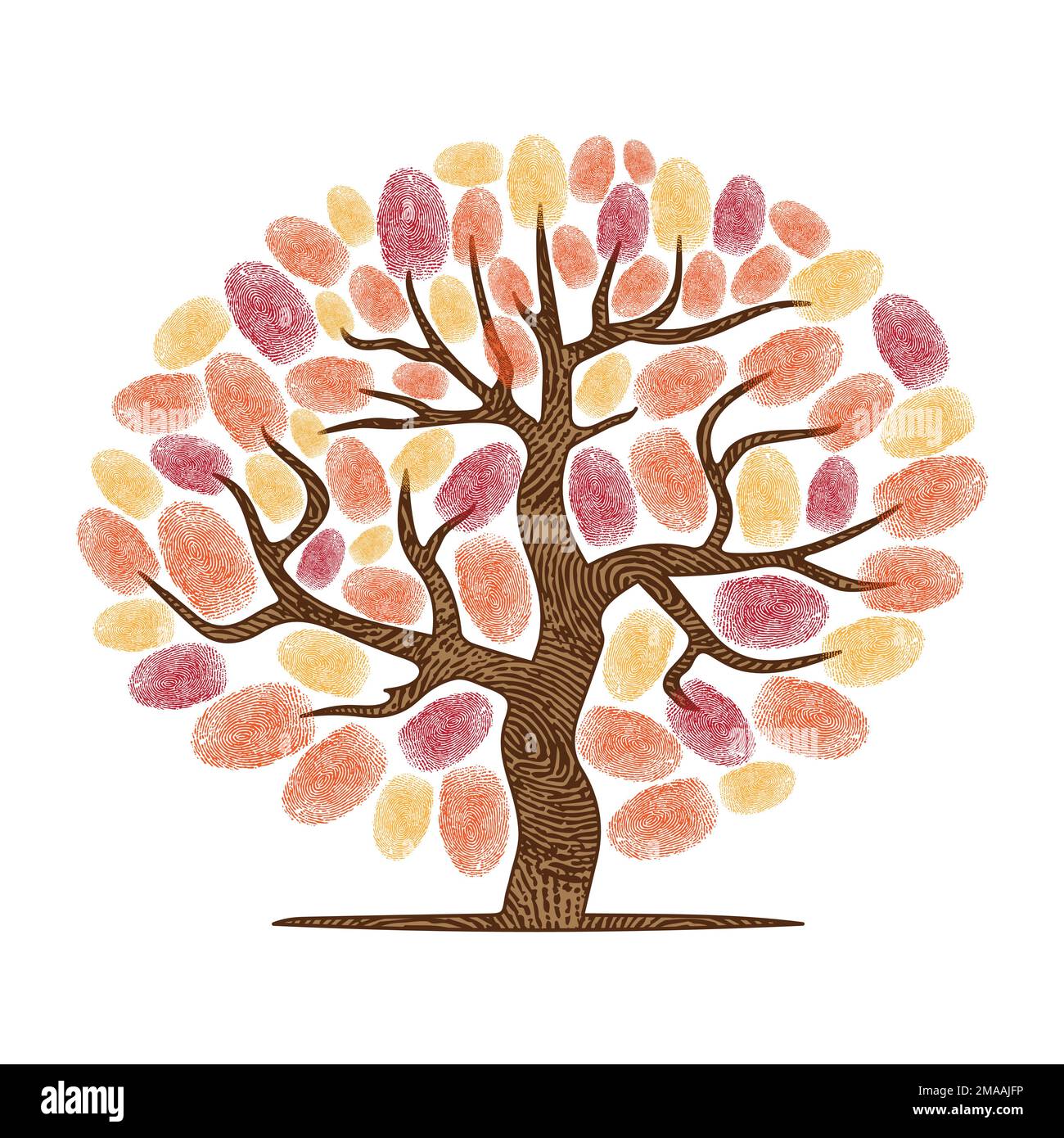 Abstract orange fingerprints tree silhouettes Stock Vector Image & Art ...