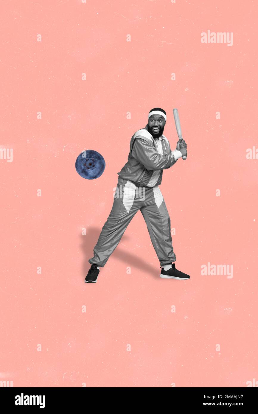 Surreal creative poster collage of crazy sporty guy playing street ...