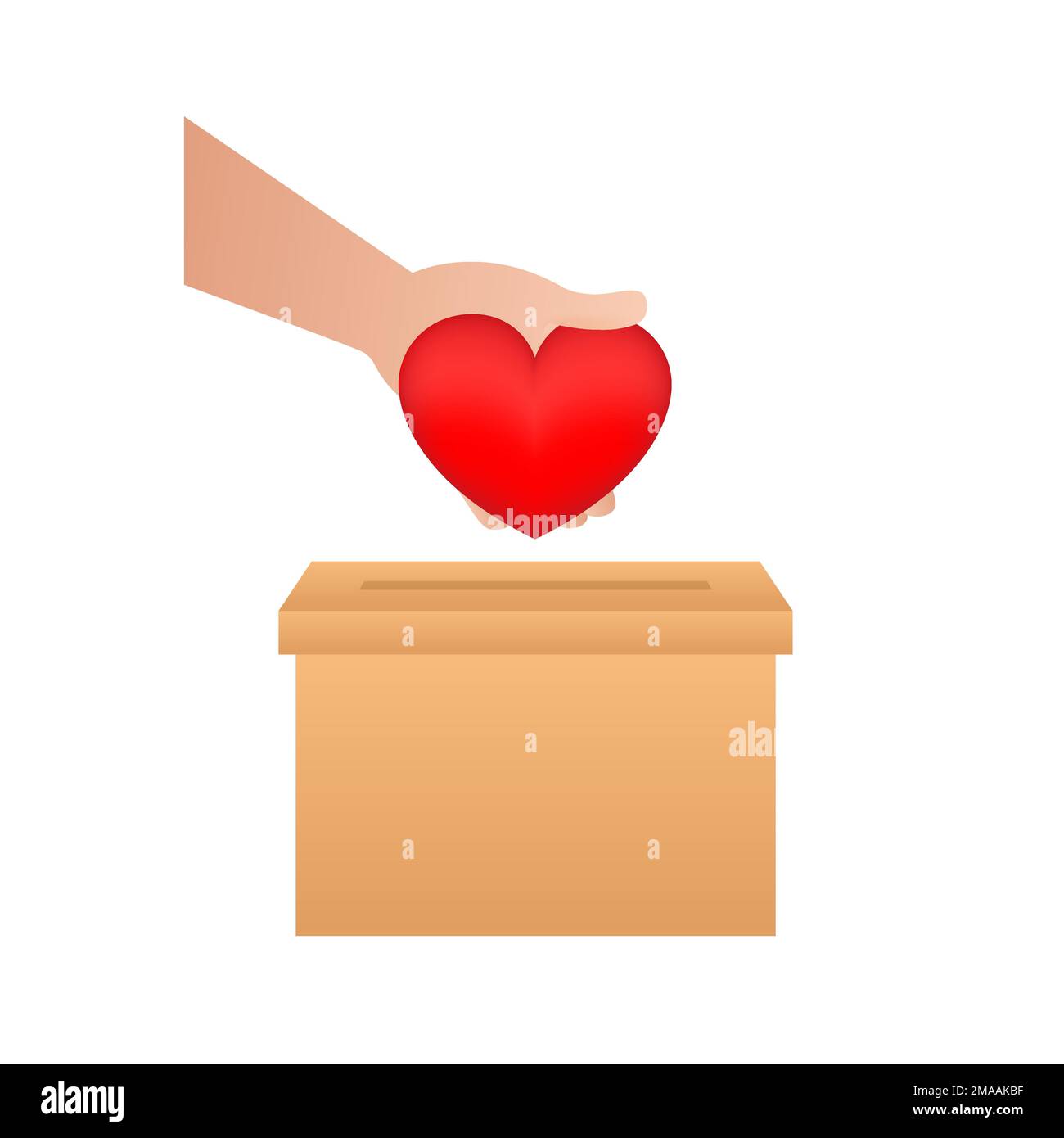 Donate money charity. Depositing coin. Donate, giving money. Vector ...