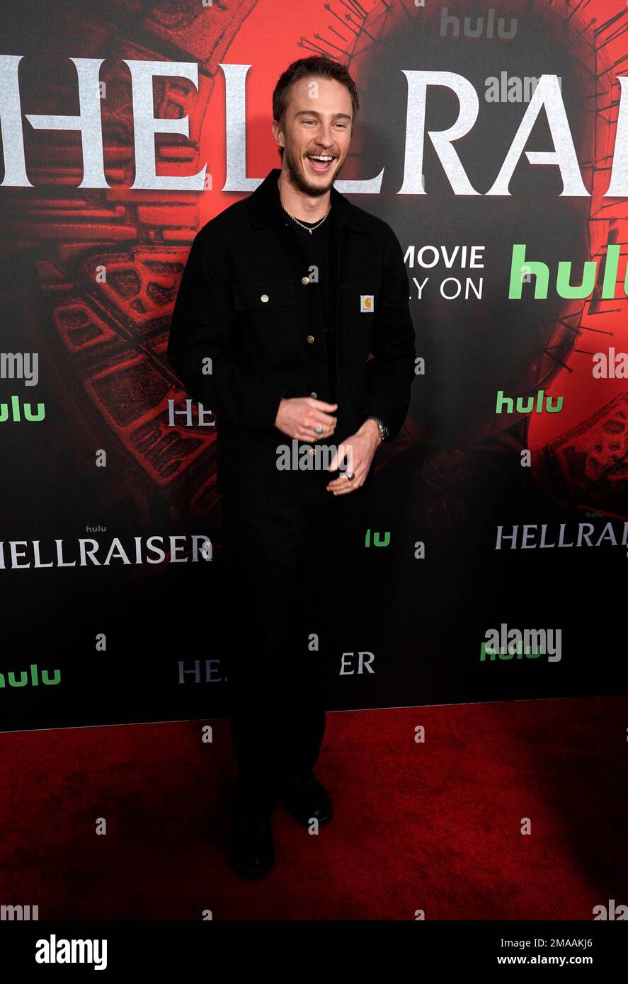 Drew Starkey poses at a special screening of the Hulu reboot of ...