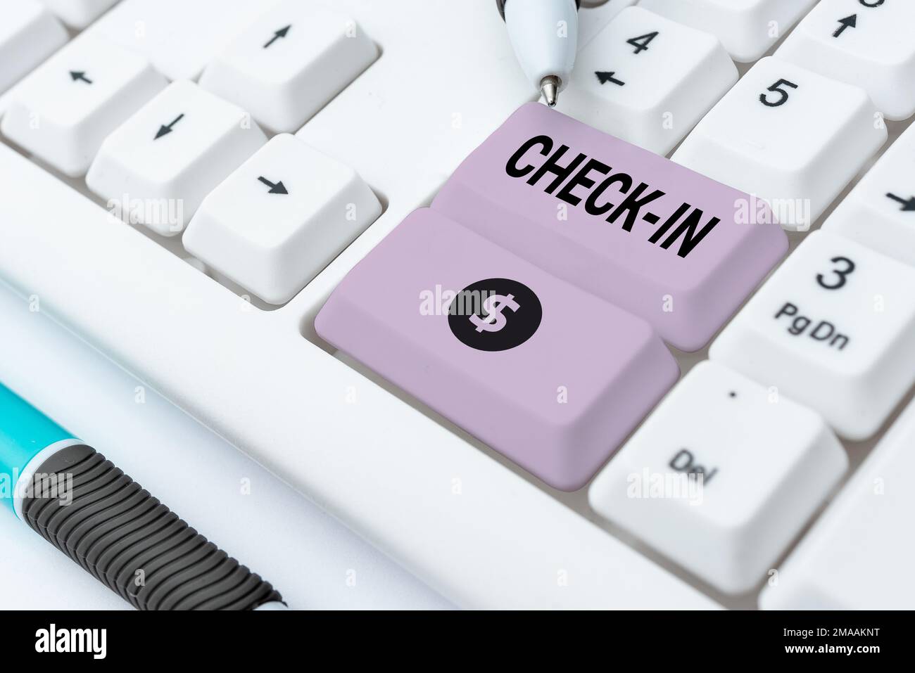 Handwriting text Check In. Word for Procedure by which an airline or ...