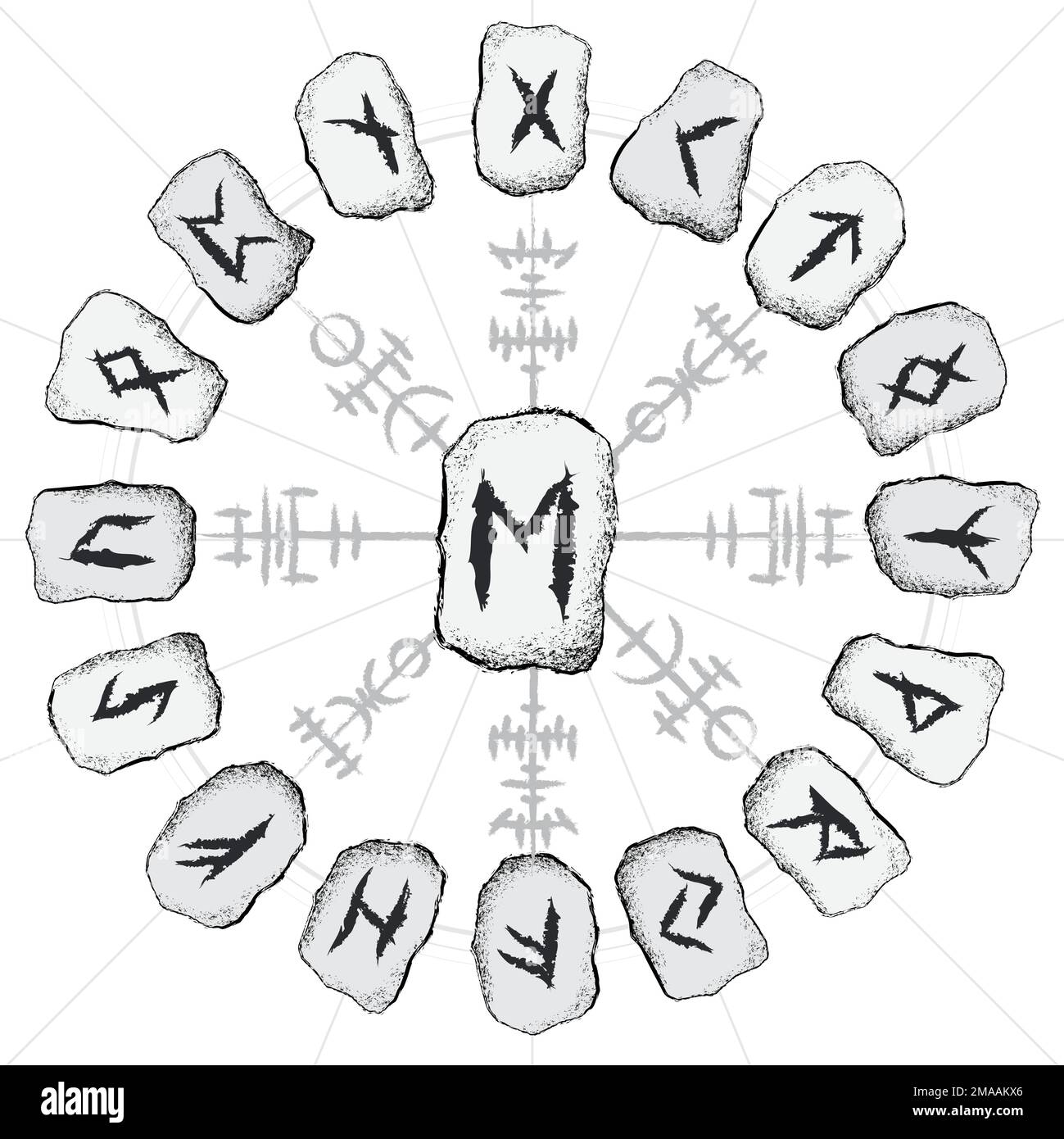 Viking runes white circle stones set Stock Vector Image & Art - Alamy