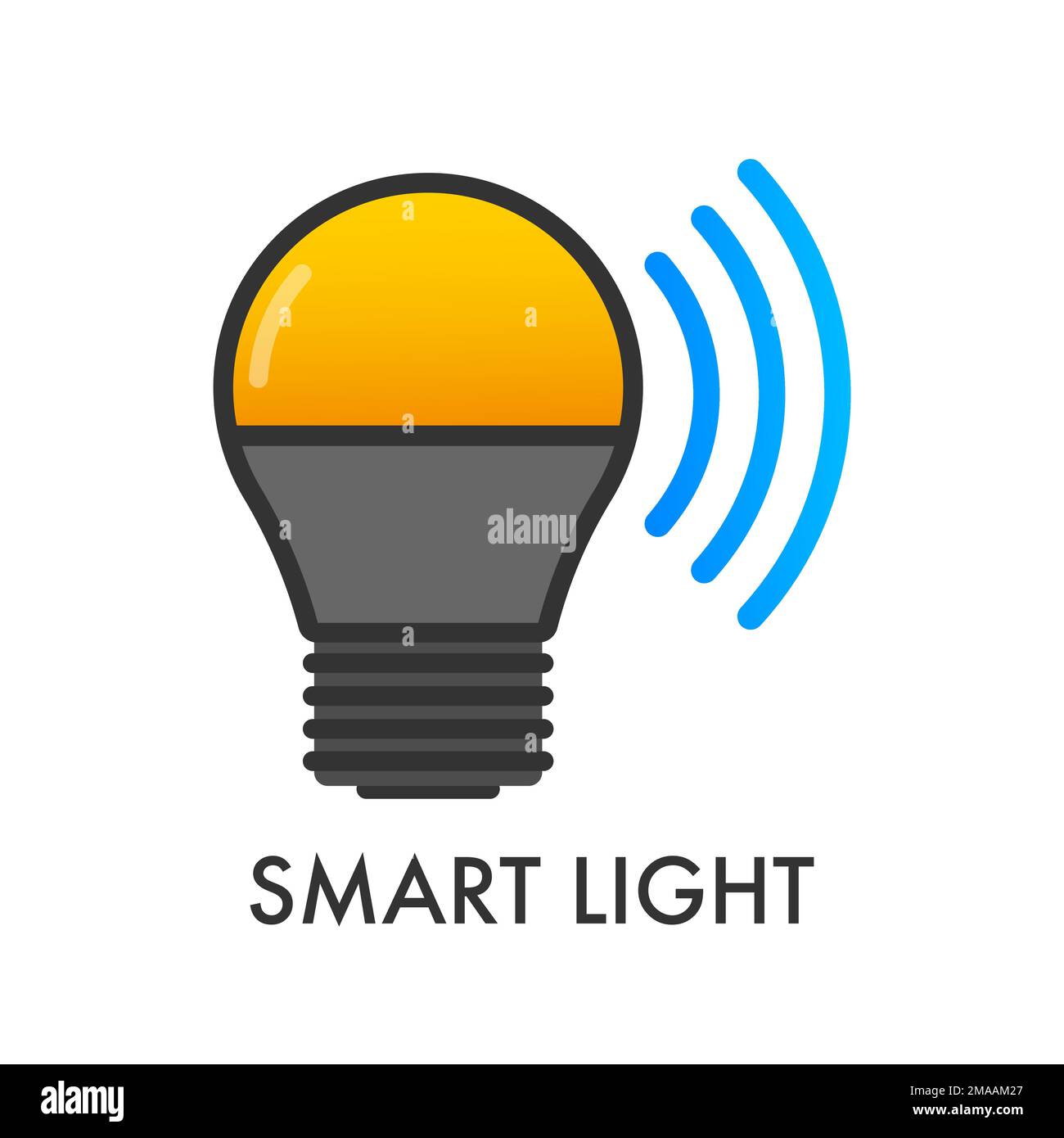Light bulb. Smart light icon. Wireless communication technology. Vector ...