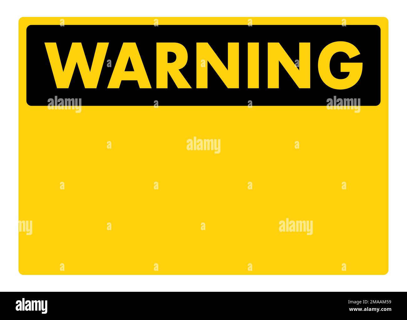 Blank warning sign. Caution yellow sign. Vector stock illustration ...