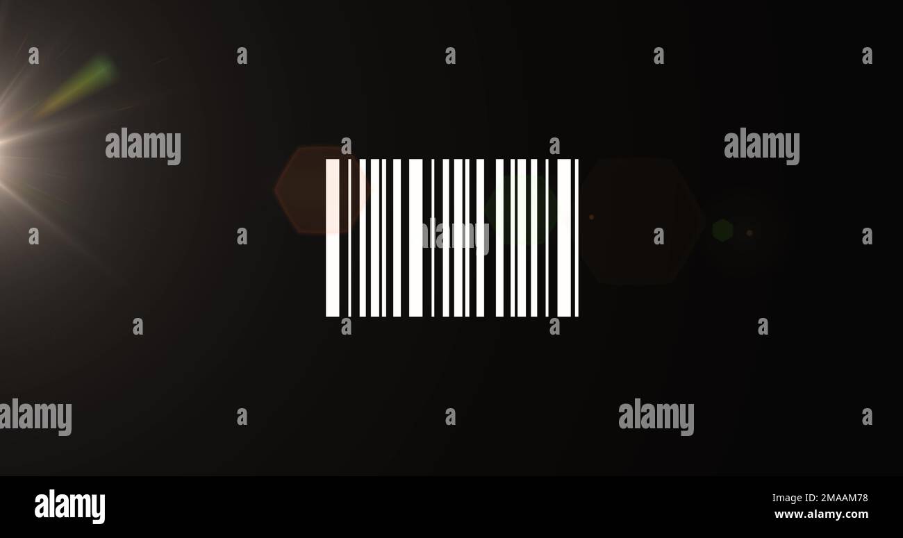 Image of bar code over data processing on black background Stock Photo ...