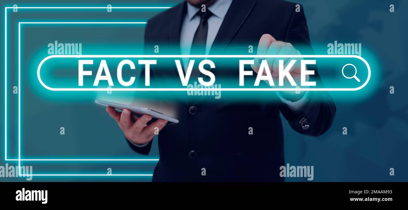 Text showing inspiration Fact Vs Fake. Business concept Is it true or ...