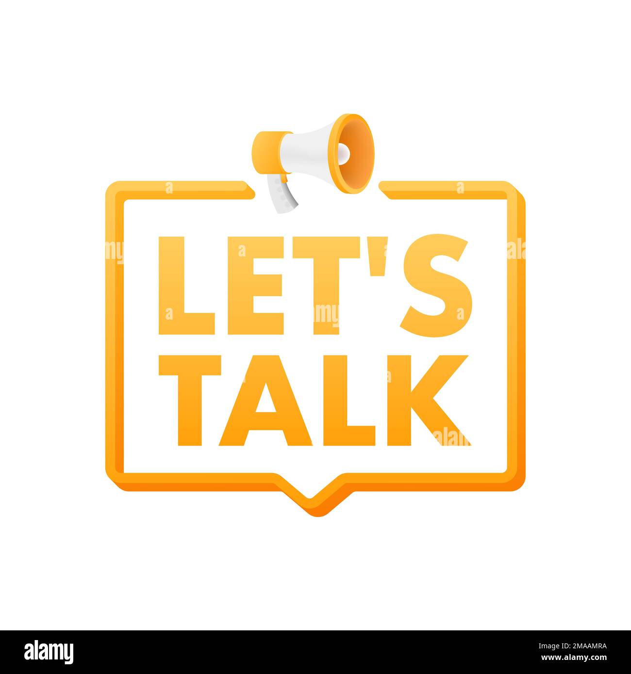 lets talk Dialog, chat speech bubble and megaphone. Marketing concept ...