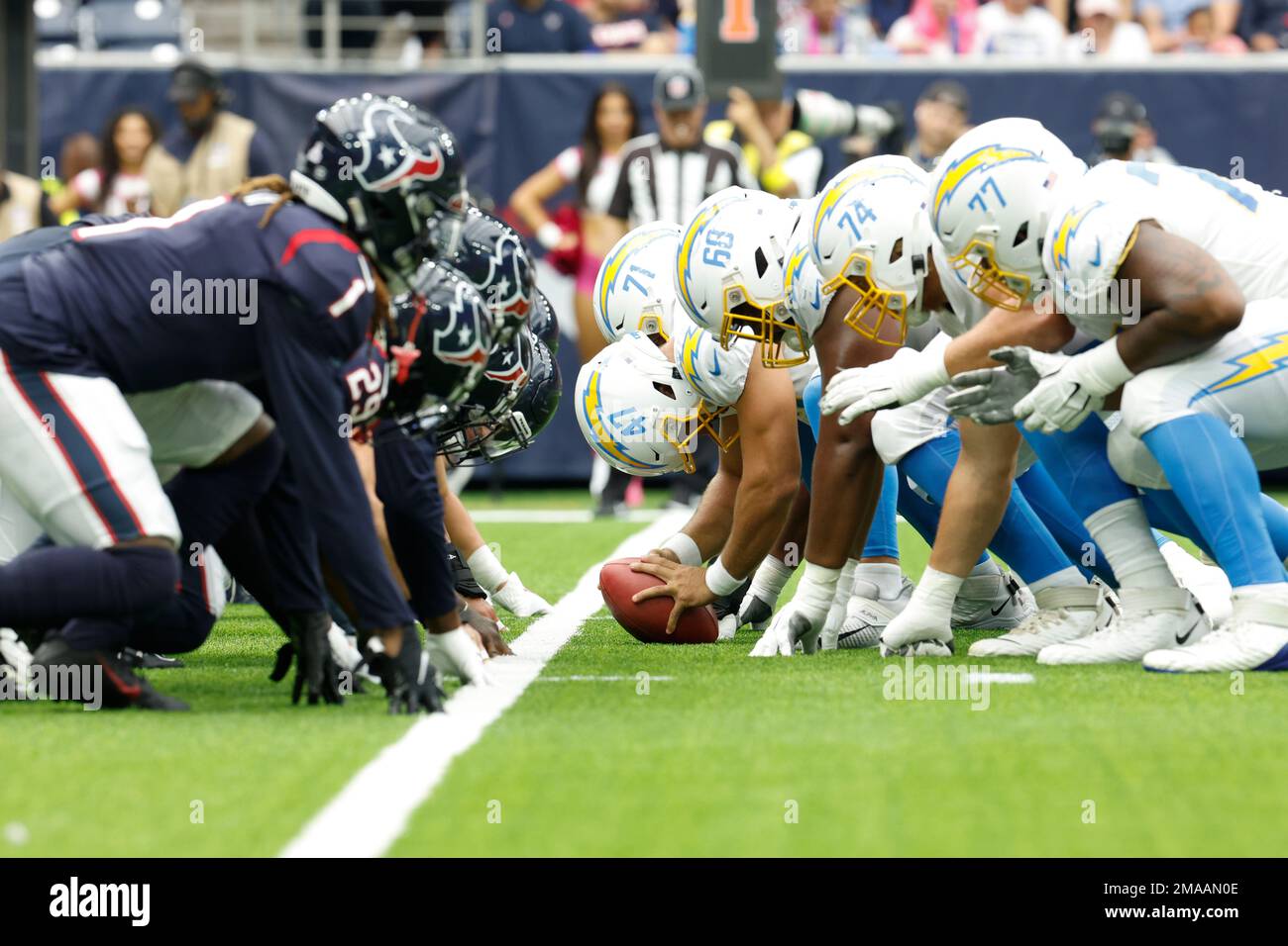 Los Angeles Chargers line of scrimmage during an NFL football game ...